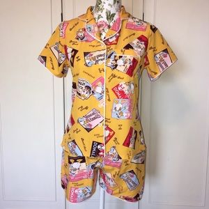 Intimates & Sleepwear | Cartoon Printed Yellow Pajamas Set | Poshmark